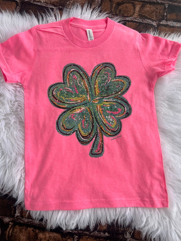 Youth Sparkling Green Shamrock Tee – Southern Swank Wholesale